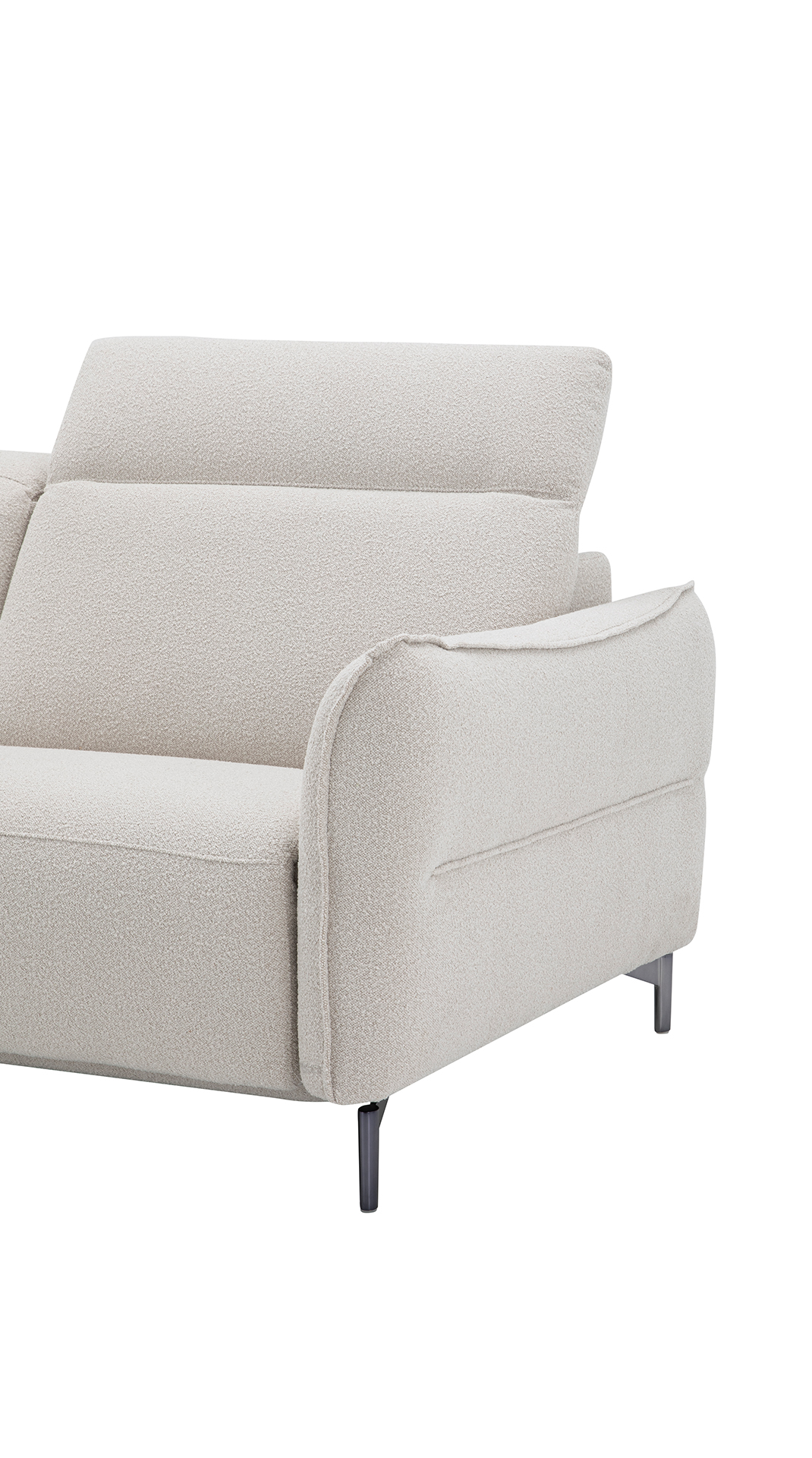 Buy Lozenge Fabric Curved Chaise Corner Sofa with Power Recliner Online ...