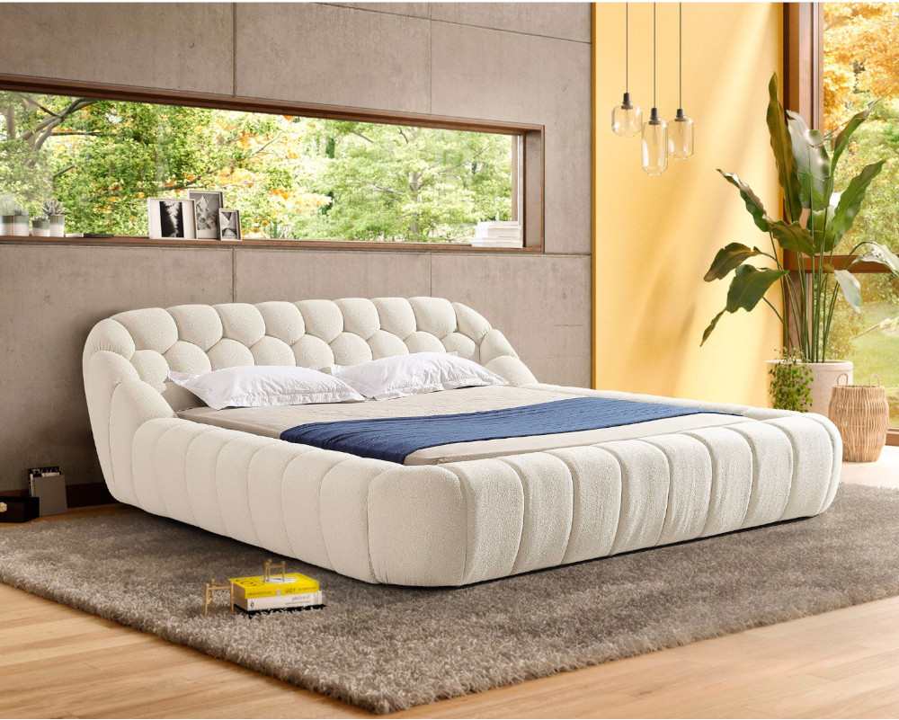 Buy Bubble Boucle Fabric Bed Online in London, UK | Denelli Italia