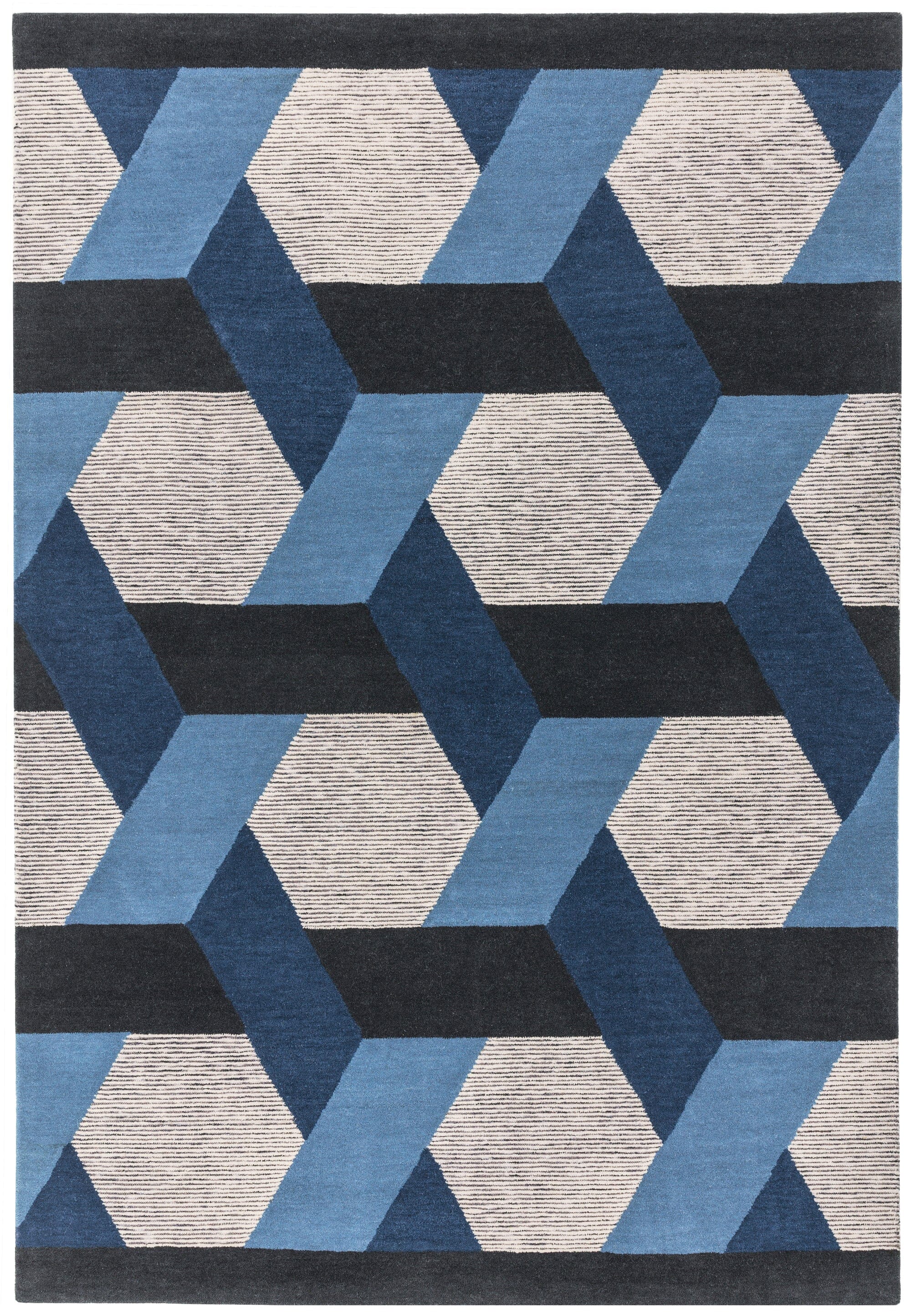 Buy Camden Blue Contemporary Geometric Rug Online in London, UK ...