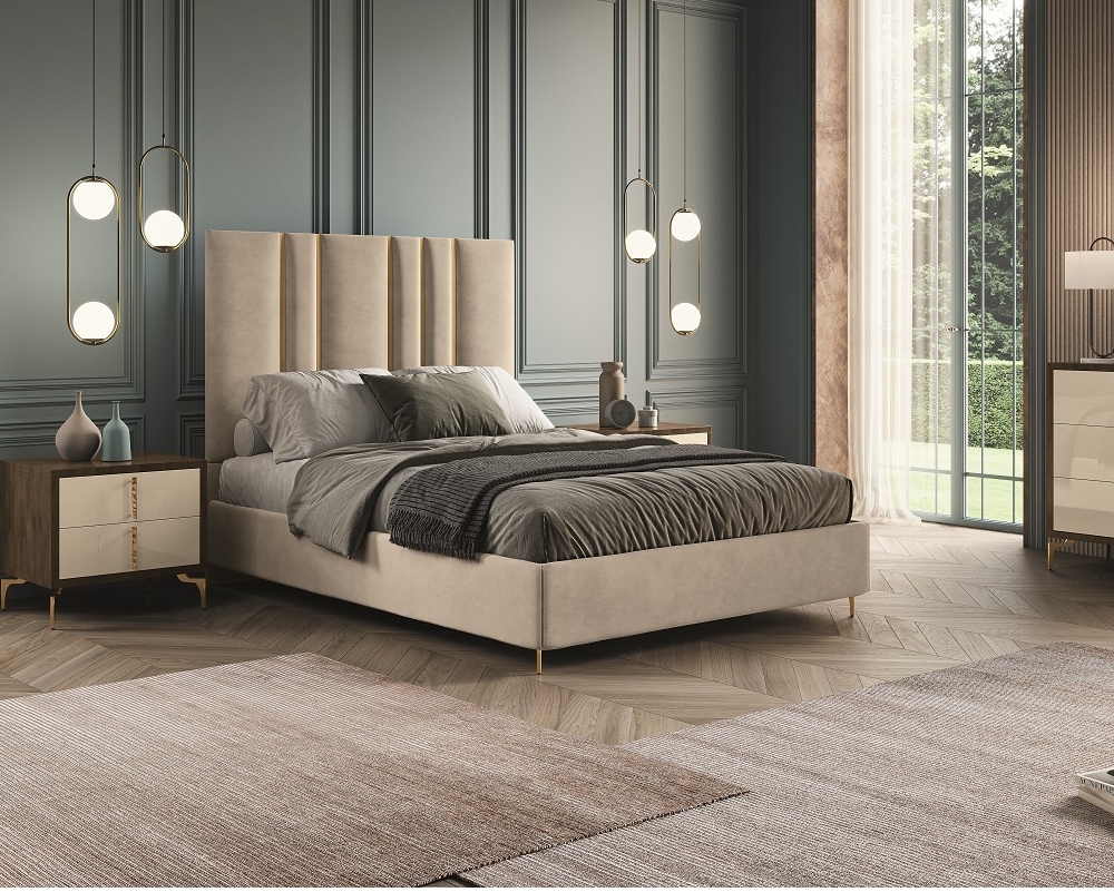 Buy Coco Bed in Beige Velvet Online in London, UK | Denelli Italia