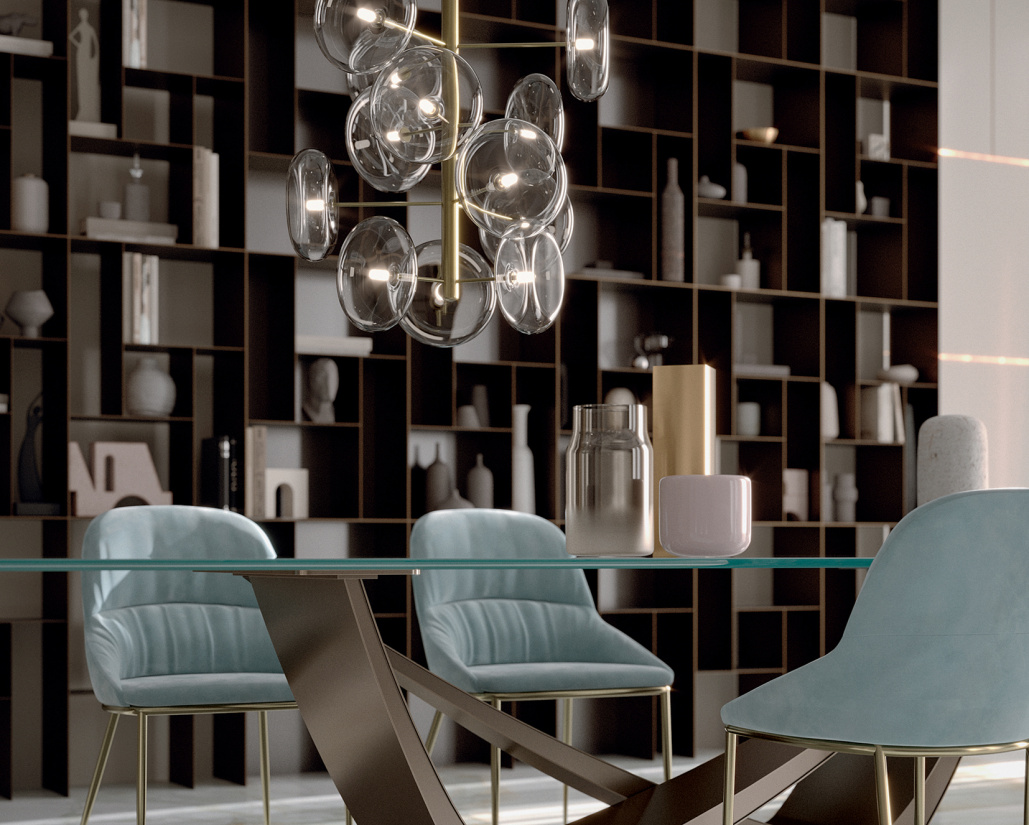 Buy Bach Glass Dining Table Barrel Online in London, UK | Denelli Italia