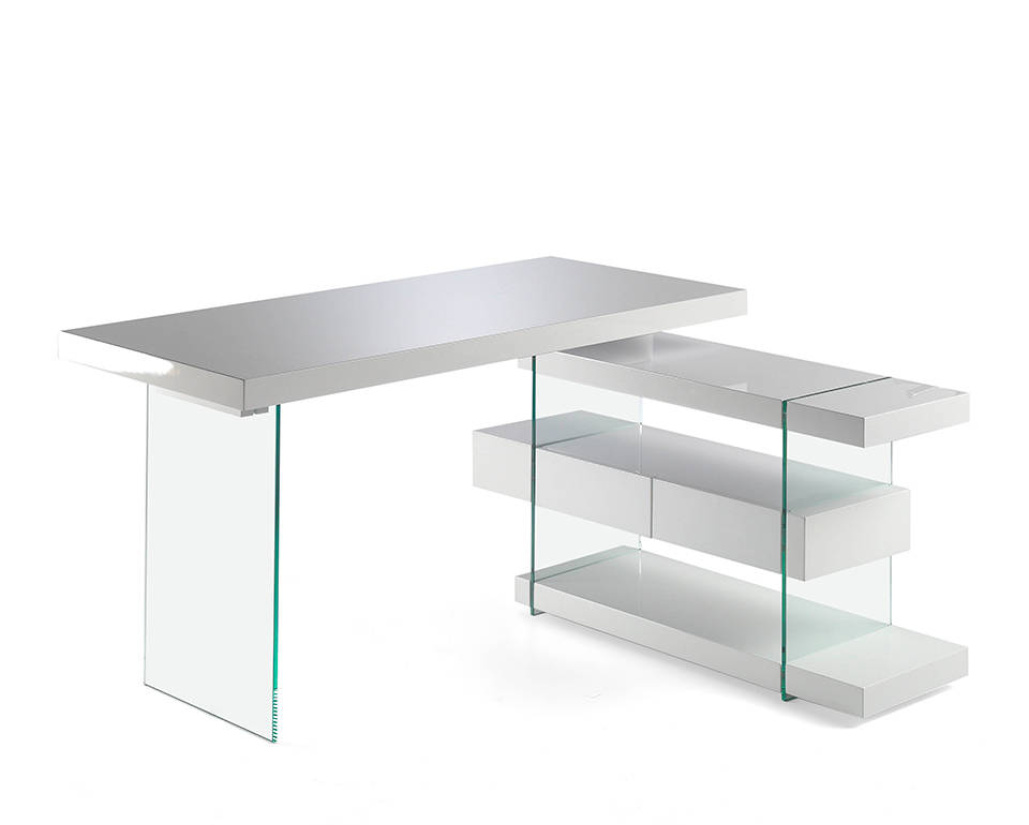 Buy Layer Office Desk In White Gloss Online in London, UK | Denelli Italia