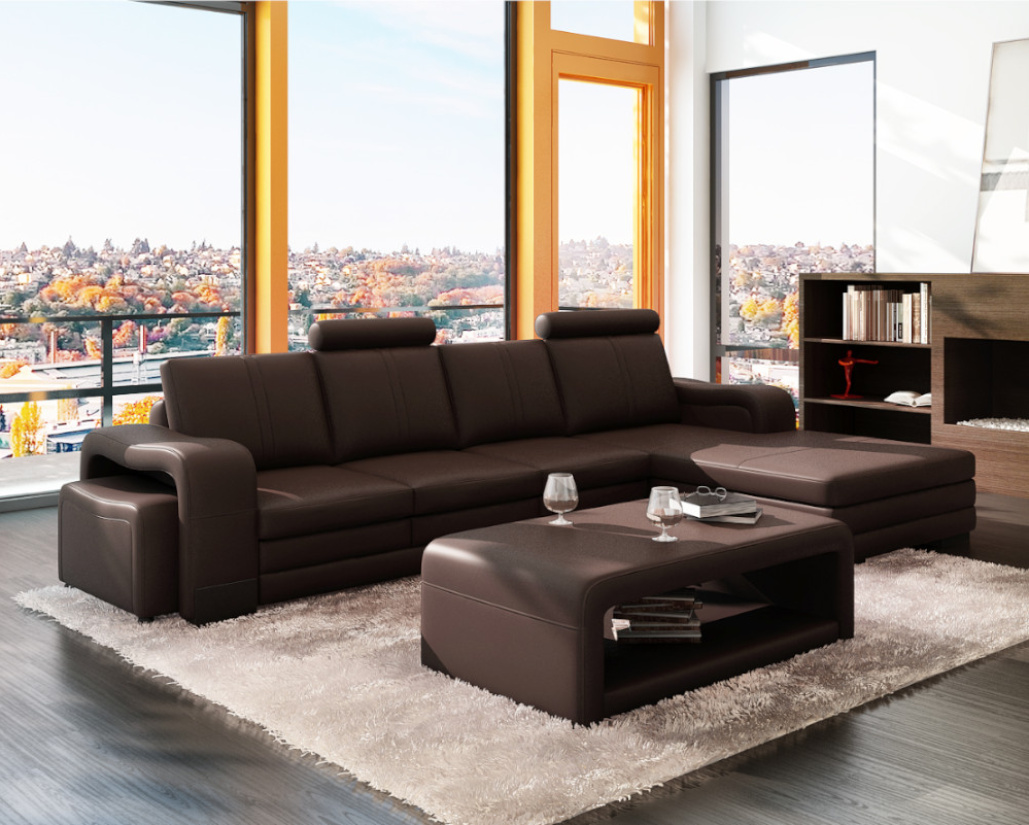 Buy Palermo Chaise Leather Corner Sofa Online in London, UK | Denelli ...