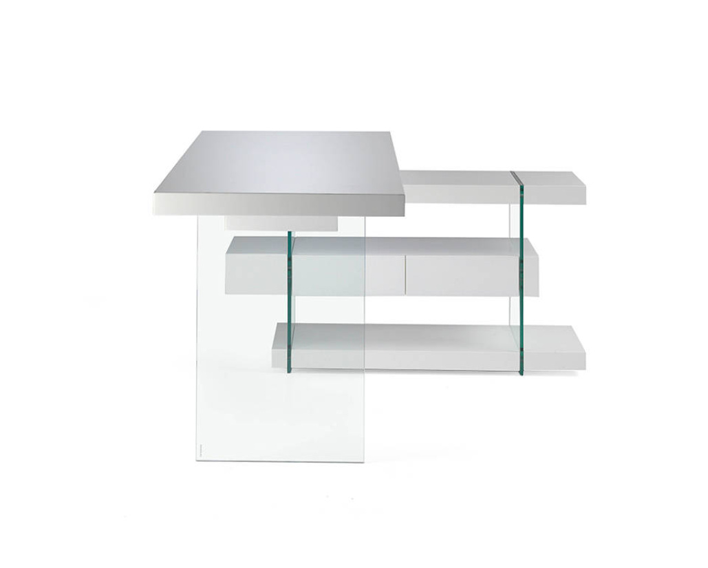 Buy Layer Office Desk In White Gloss Online in London, UK | Denelli Italia