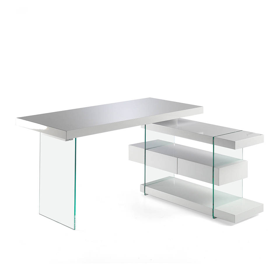 Buy Layer Office Desk In White Gloss Online in London, UK | Denelli Italia