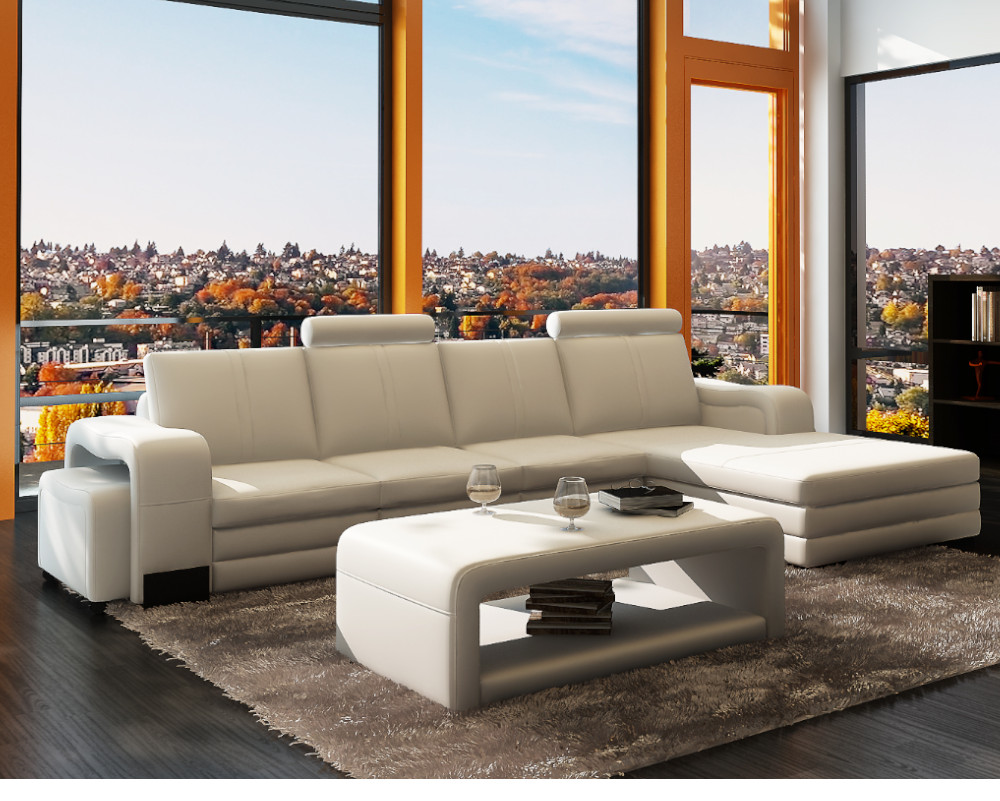 Buy Palermo Chaise Leather Corner Sofa Online in London, UK | Denelli Italia